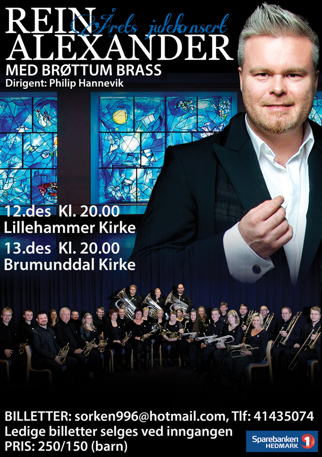 Julekonsert med Rein Alexander og Brøttum Brass | Brøttum